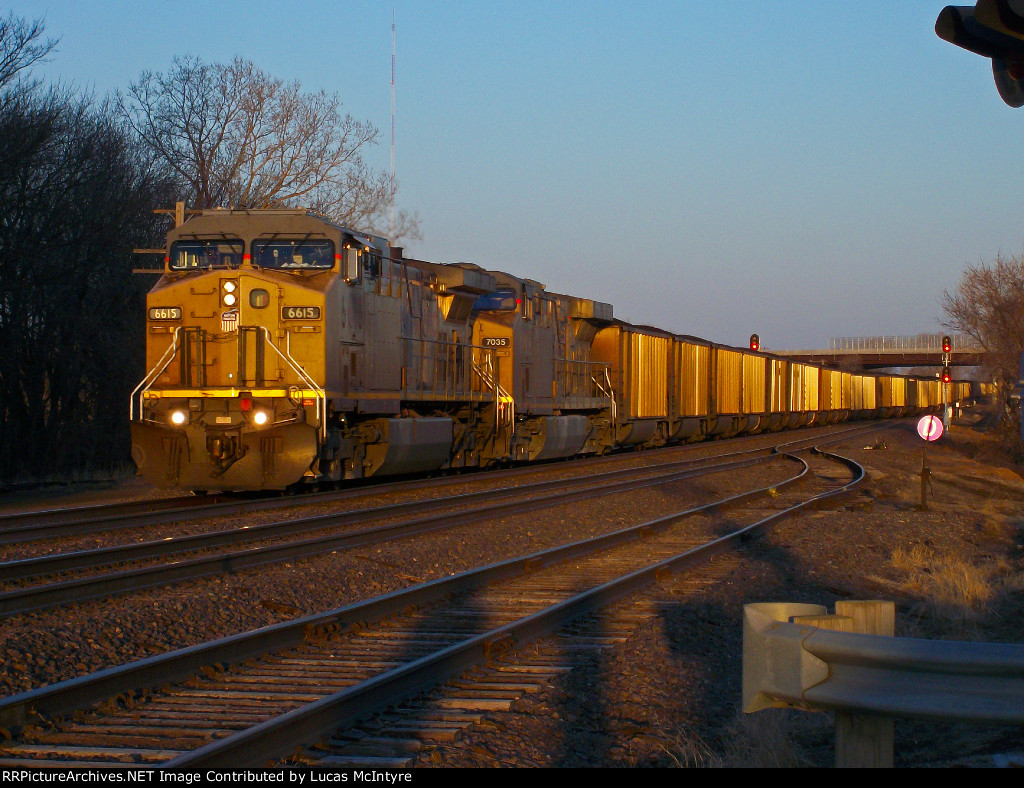 UP 6615 eastbound UP loaded coal train